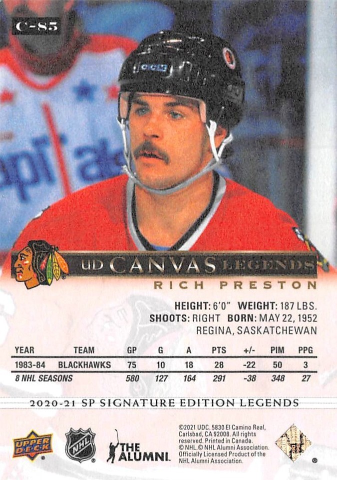 2020-21 SP Signature Legends UD Canvas Legends #C85 Rich Preston | eBay