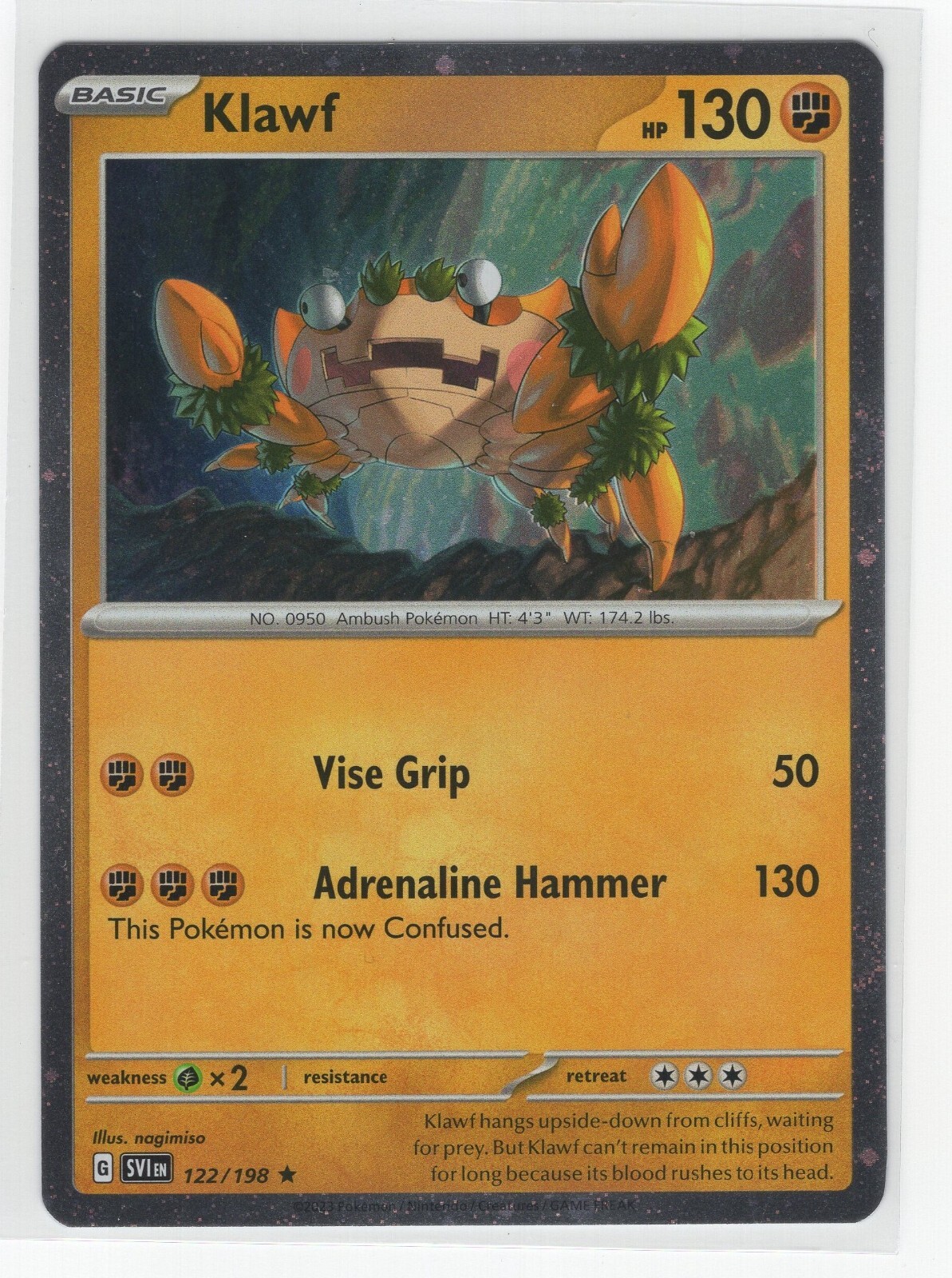 Pokemon - Scarlet & Violet - Klawf 122/198 Cosmos Holo COSTCO EXCLUSIVE ...