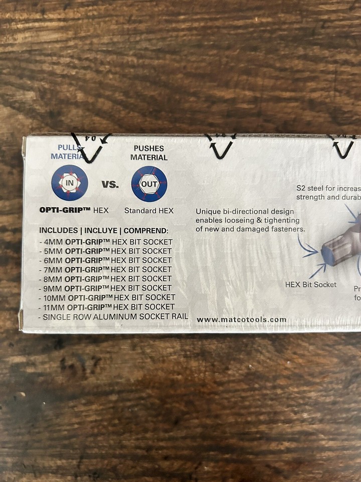 Matco Tools 8 Piece 3/8" Drive Metric Opti-Grip Hex Bit Socket Set ...