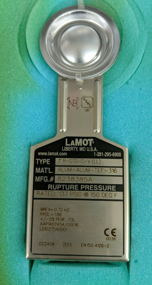 LAMOT Bursting Rupture Pressure Relief Disc Type 1"R-STD-C-V (LL) | eBay