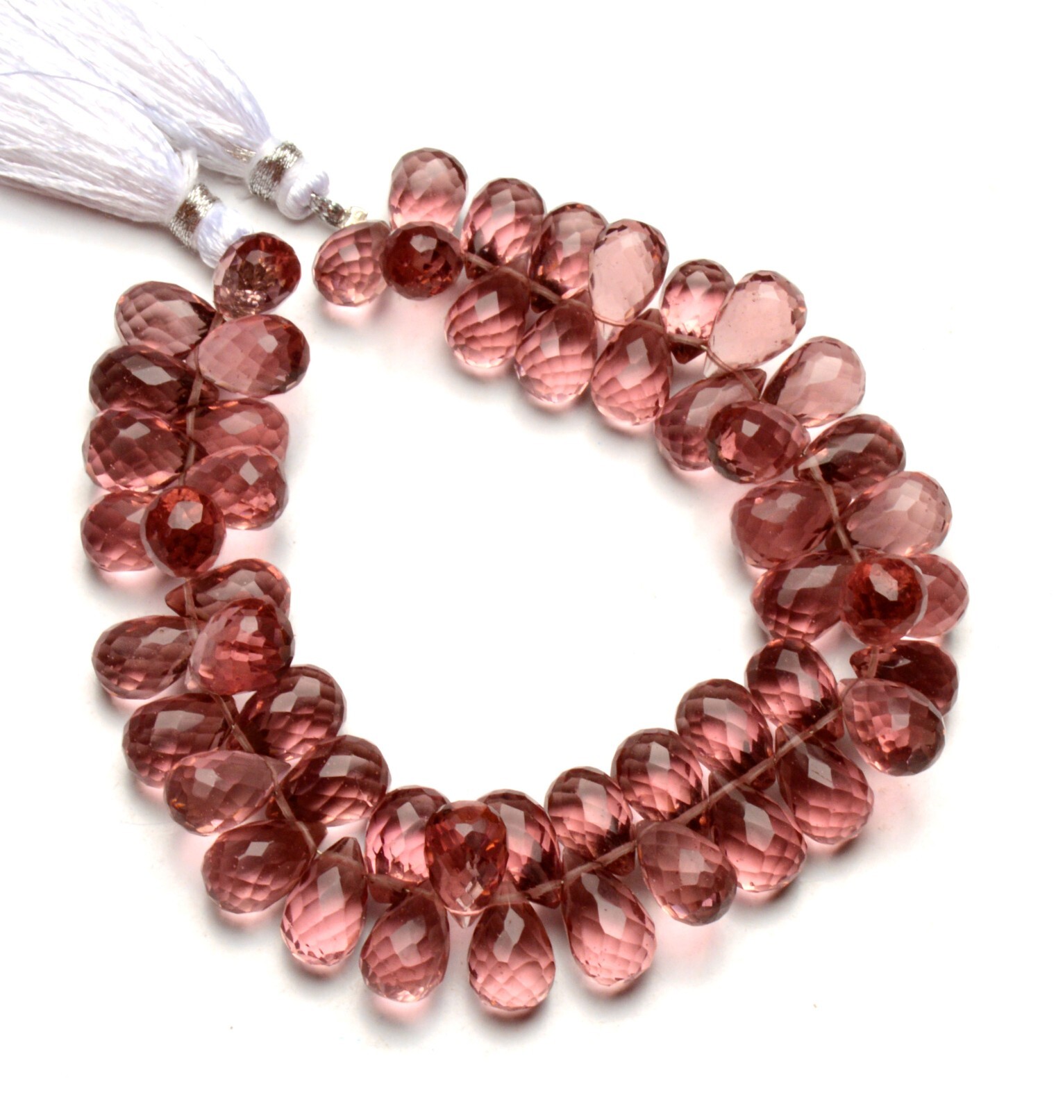 Kunzite Color Quartz 10x7 mm Size Teardrop Shape Briolette Beads 7 ...