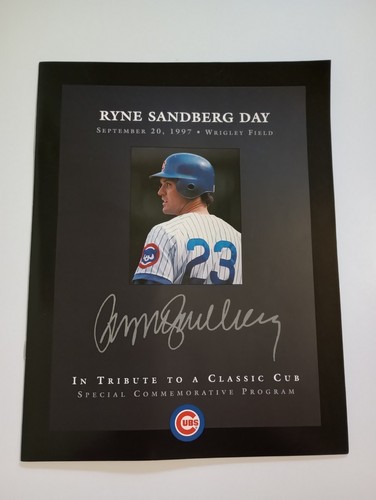 1997 Ryne Sandberg Day Baseball Program Wrigley Field MLB Chicago Cubs ...