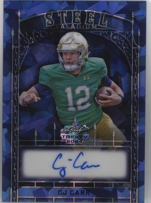 2024 Leaf Trinity - Steel CJ Carr #S-CJC Valadium Blue Crystals /7 (AU ...