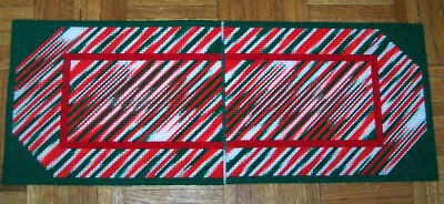 NEW Handmade 12.5 x 27 Canvas Yarn Table Runner Centerpiece Red White ...