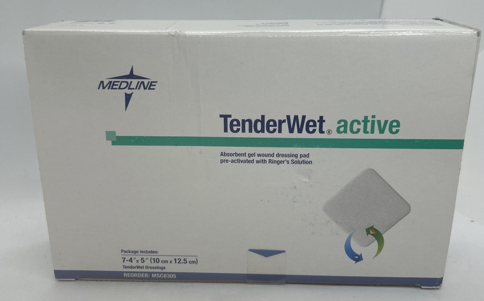 Medline TenderWet Active 7 Wound Dressings 4”x5” MSC8305 Ringer’s ...