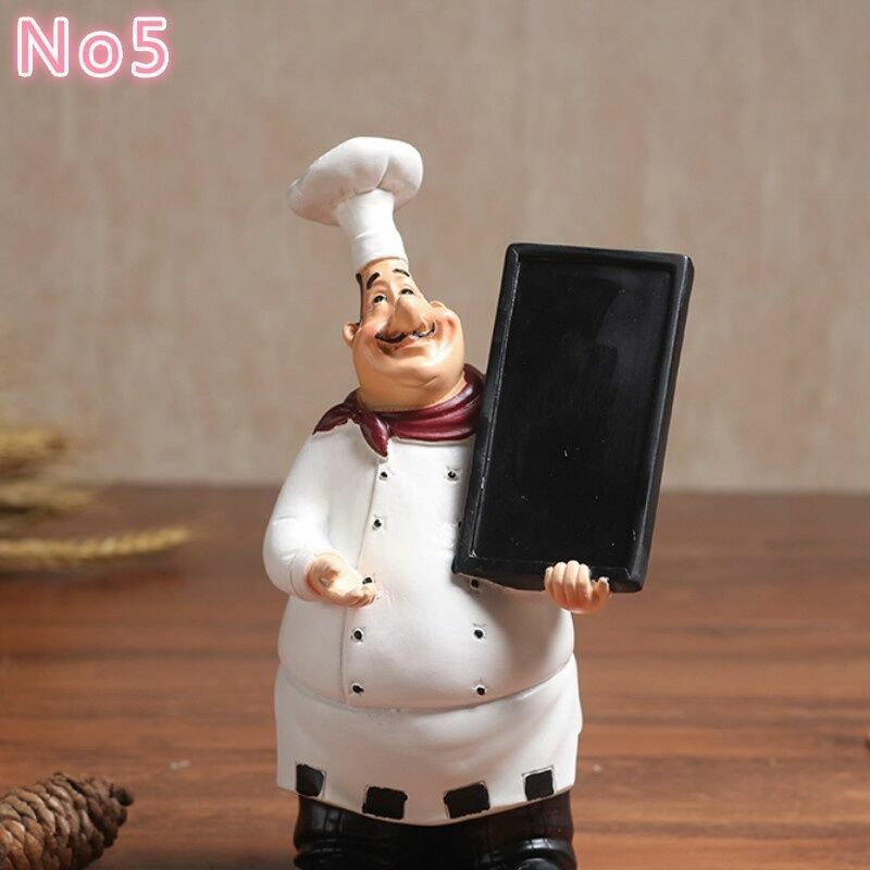 Faddish Vintage Kitchen Resin Chef Figures Statue Cake Shop Ornaments ...