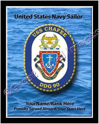 USS Chafee DDG 90 Personalized Ship Crest Print on Canvas 2D Effect | eBay