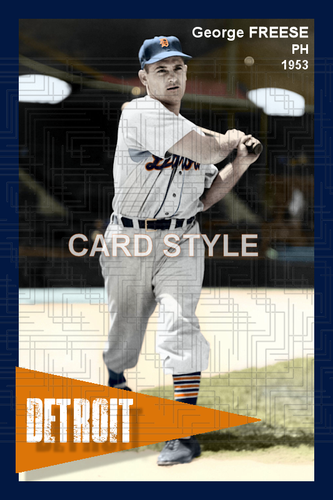 George Freese - 1953 Detroit Tigers - choose a size - colorized print ...