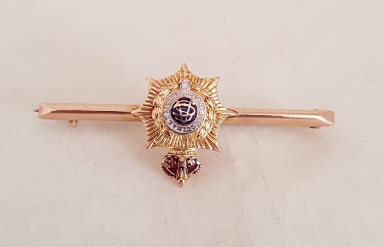 Antique 9ct Yellow gold bar brooch. "The Army Service Corps. " | eBay UK