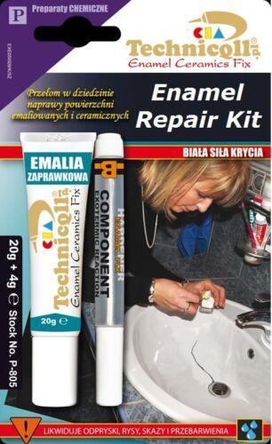 ENAMEL REPAIR KIT Bath Sink Shower Tray CHIP WHITE Ceramic Acrylic NOT ...