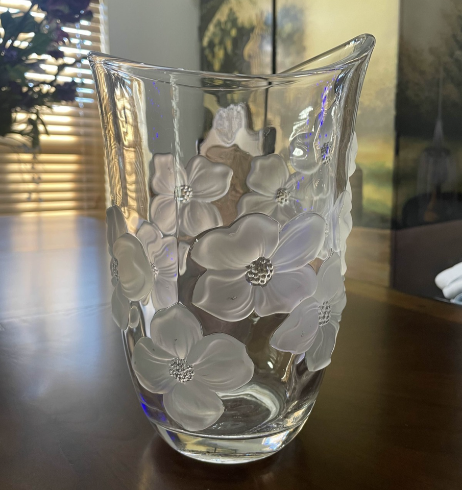RARE Colony 9" Flower Vase Dogwood Clear (Satin) | eBay