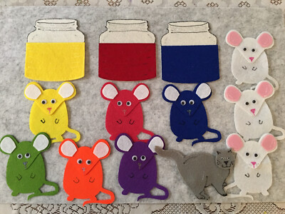 FELT BOARD STORY TEACHER RESOURCE - MOUSE PAINT | eBay Australia