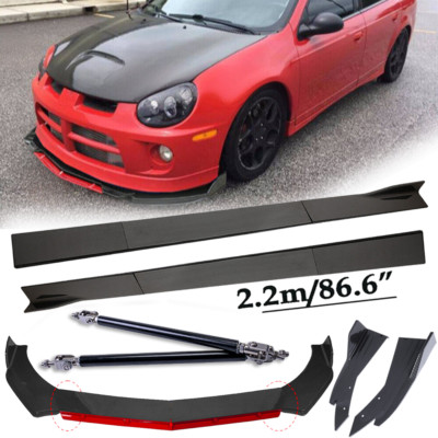 Front+Bumper Lip Spoiler Side Skirt Rear Lips Carbon Fiber For Dodge ...
