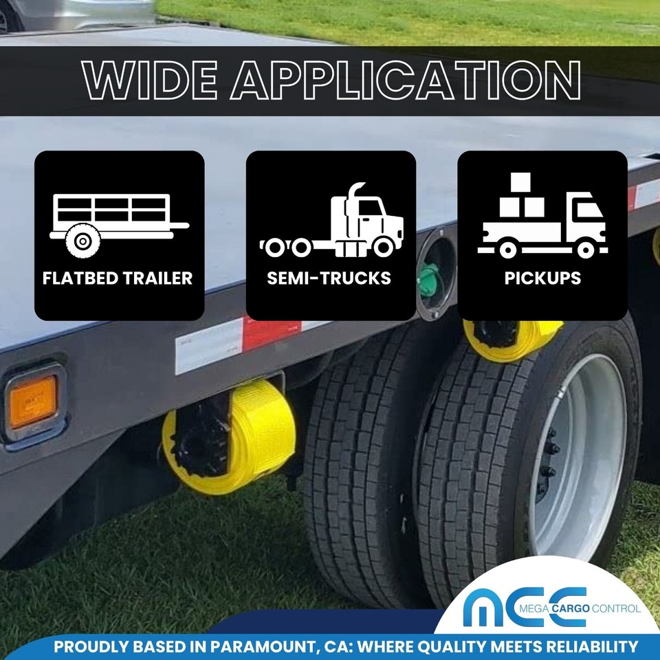 4 Pack Sliding Winch Flatbed Truck Trailer Winch for 2"- 4" Winch Strap ...