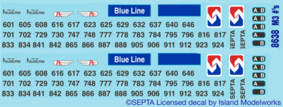 8638 SEPTA licensed HO M3 decals by Island Modelworks | eBay