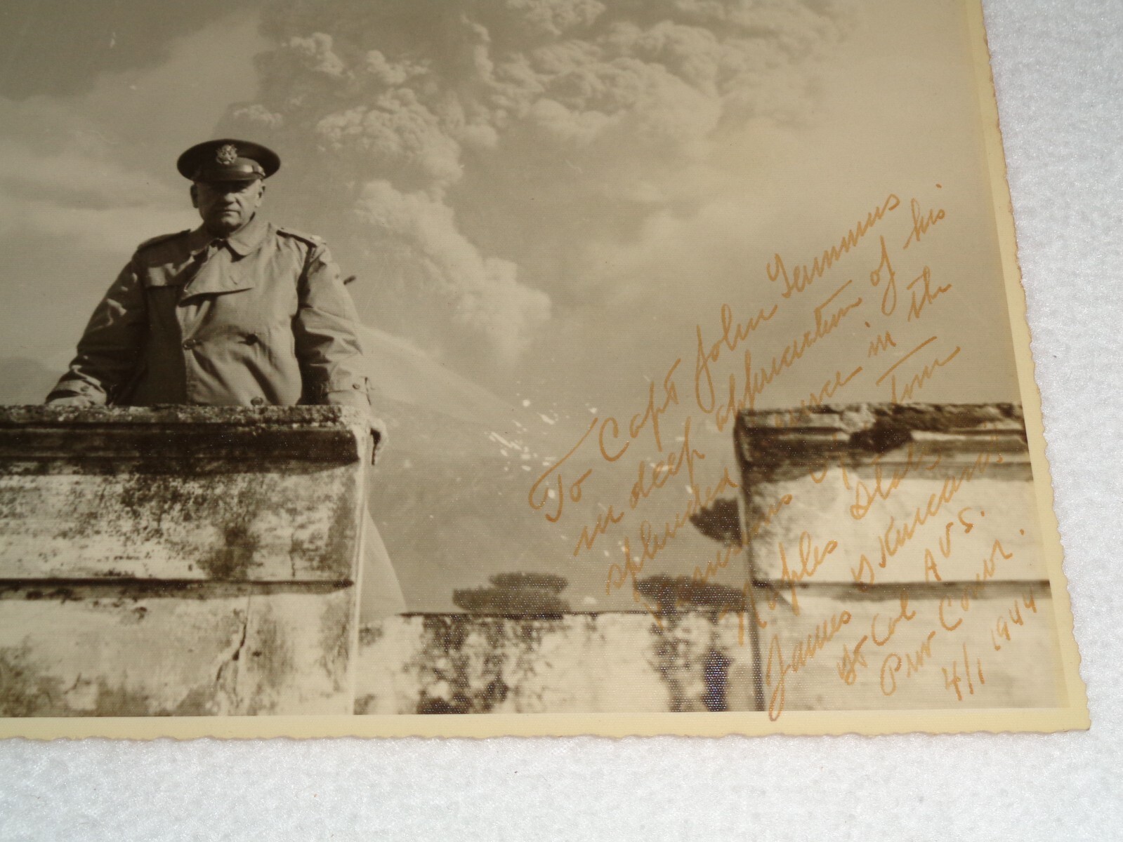 James Kincaid SIGNED 1944 Photo Vesuvius Operation Volcano Eruption ...