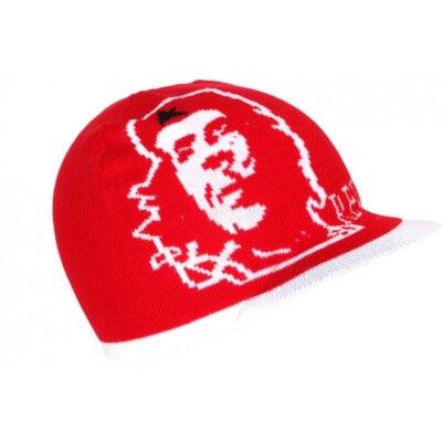Bonnet Casquette Che Guevara Revolution Rouge et Blanc en Laine-Taille ...