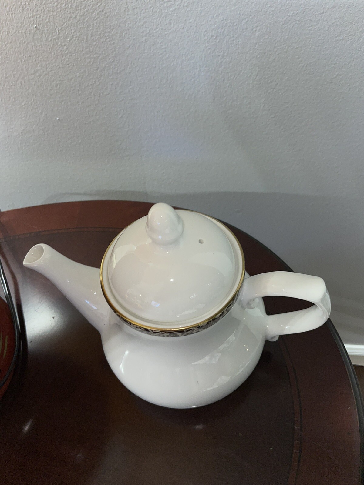 DUDSON STOKE-ON-TRENT FINE CHINA RETRO TEAPOT WHITE WITH BAND VINTAGE ...