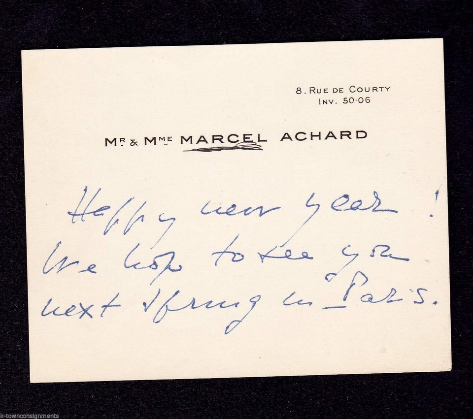 Marcel Achard Theatre Playwright Screenwriter Author Inscribed Personal ...