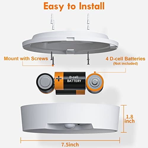 Motion Sensor Ceiling Light Battery Operated Light Fixture 120 Led ...