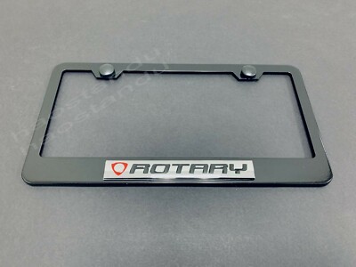 1x ROTARY 3D Emblem BLACK Stainless License Plate Frame RUST FREE -For ...