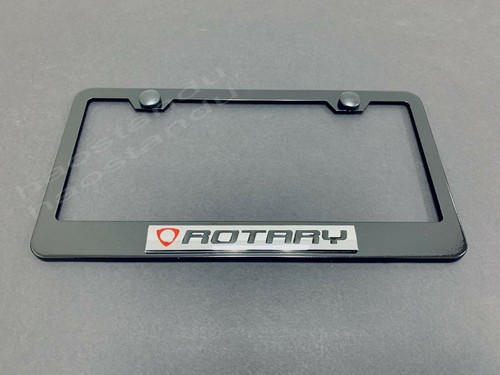 1x ROTARY 3D Emblem BLACK Stainless License Plate Frame RUST FREE -For ...