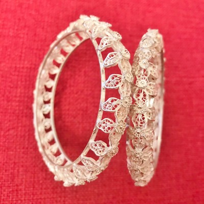 ODISSI DANCE SILVER BANGLE, classical INDIAN TEMPLE DANCE, filigree ...