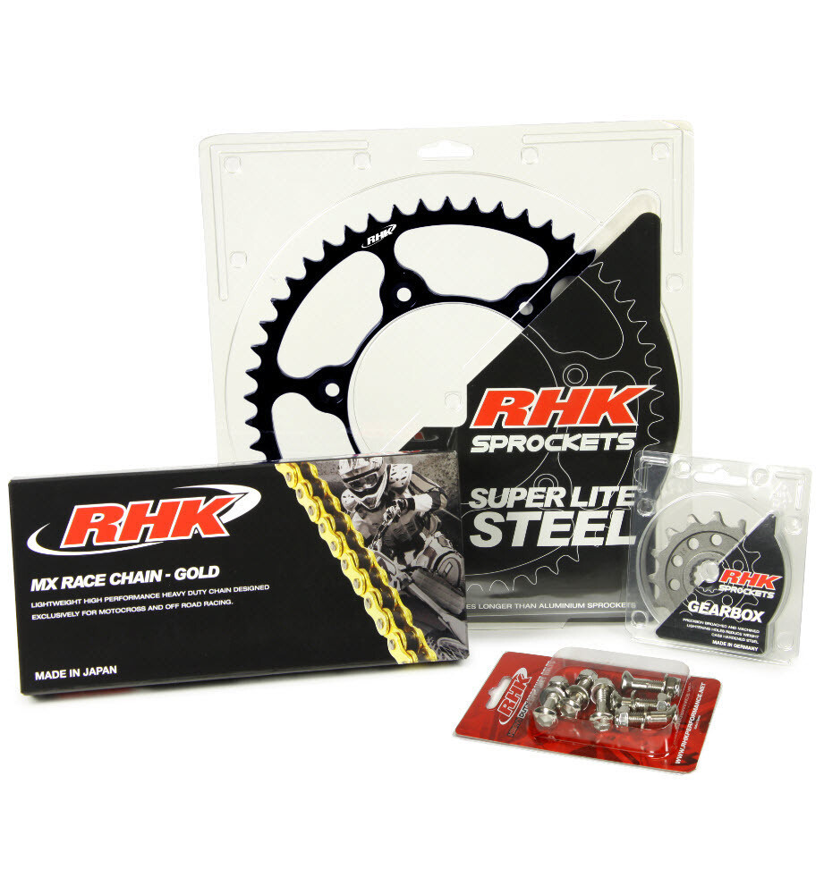 Yamaha YZ250 1999 - 2020 13T/49T RHK MX Chain & Black Steel Sprocket ...