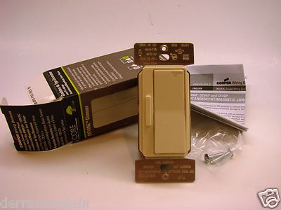 Cooper Wiring Single Pole Or 3-Way Almond Decorator Slide Dimmer- D106P ...