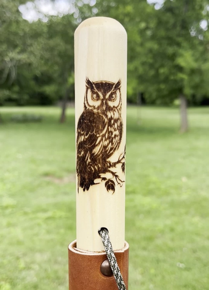 Owl Natural Earth Tones Poplar Wood Walking Stick Hiking Staff | eBay