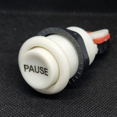 White Concave Arcade Push Button PAUSE Recreational American Bartop ...