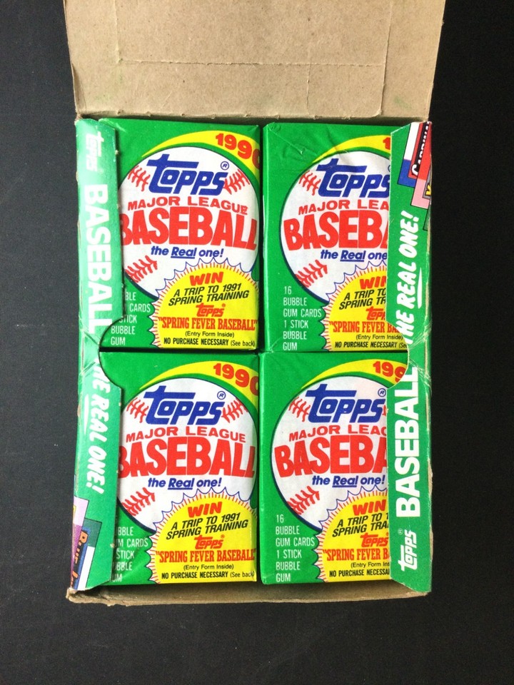 1990 Topps Baseball Unopened Box with 36 Packs from fresh case NO ...