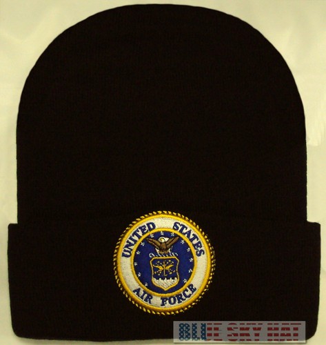 US AIR FORCE USAF INSIGNIA LOGO EMBLEM WINTER BEANIE WATCH CAP SKI KNIT ...