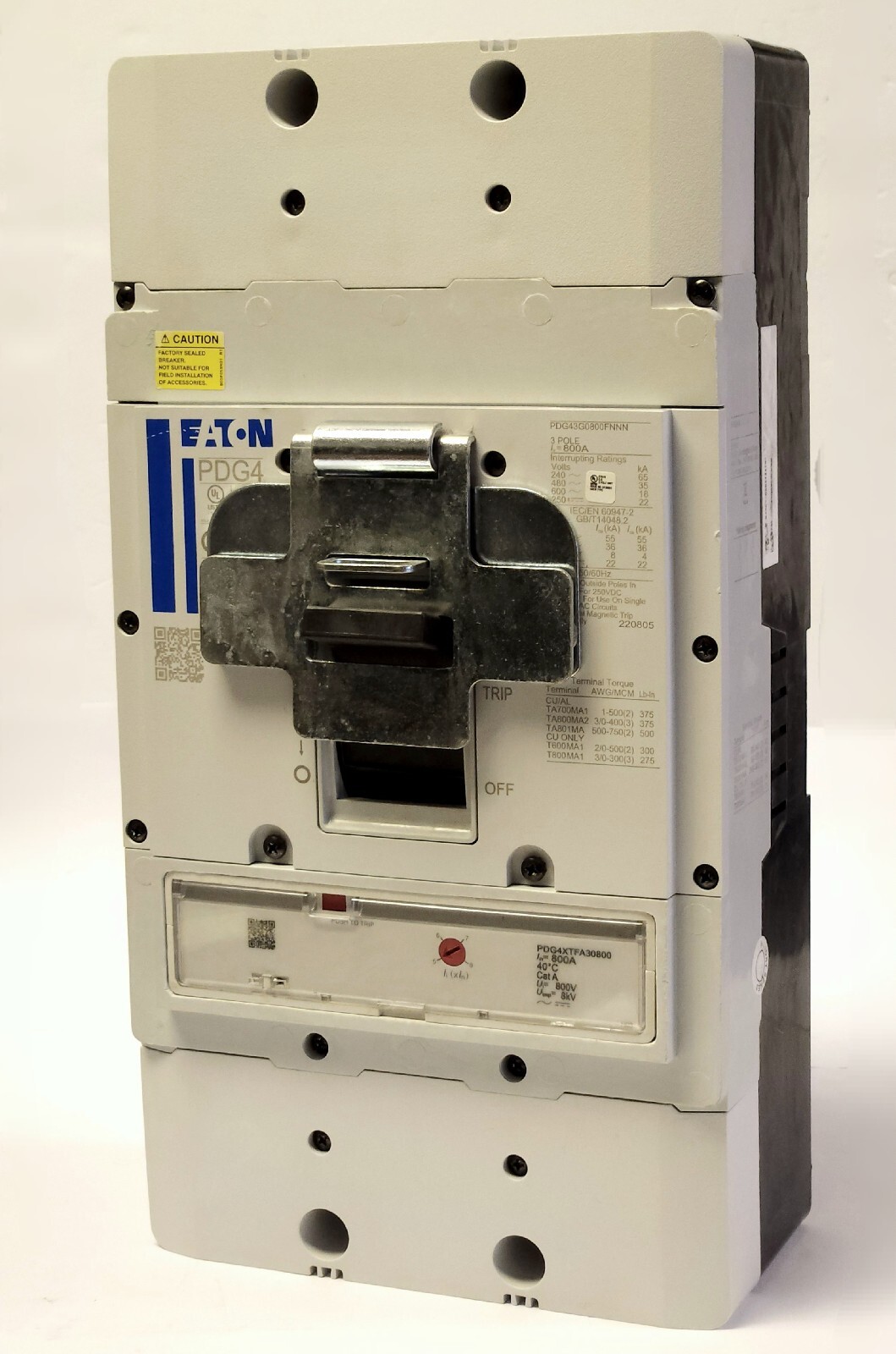 EATON PDG43G0800FNNN 3 Pole 800 AMP PDG4 Power Defense Circuit Breaker ...