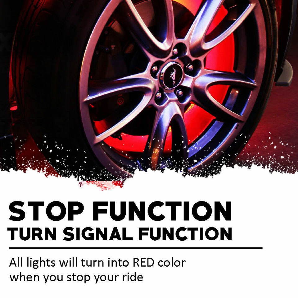 18-Color Wheel Well LED Light Kit Custom Accent Neon Strips Rim Tire ...