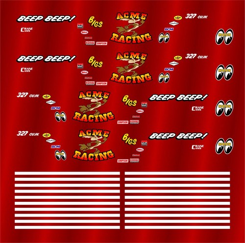 Universal Water Slide Decals For Hot Wheels '55 Chevy Gasser ACME ...