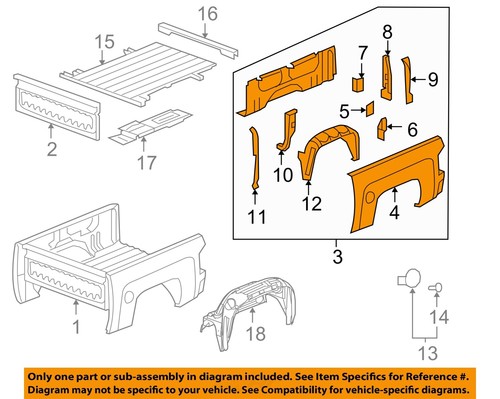 GM OEM 07-14 Sierra 1500 Pick Up Box Pick Up Box Components-Side Panel ...