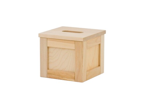 Wooden tissue box "cube" cover. shakers style. yellow birch. NEW ...