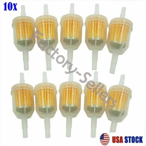 NEW 10PCS Motor Inline Gas Oil Fuel Filter Small Engine For 1/4'' 5/16 ...