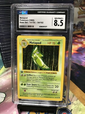 CGC 8.5 Metapod Base Set 1st Edition Shadowless 54/102 | eBay