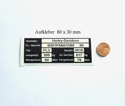 Typenschild, db(A), Motorrad, 80 x 30 mm, Alu o. Aufkleber, alle ...