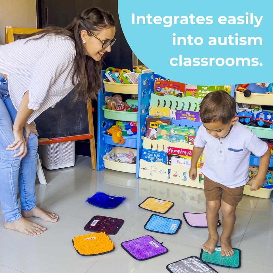 9 Labeled Sensory Mats w/Lesson Plans, Sensory Toys for Kids with ...