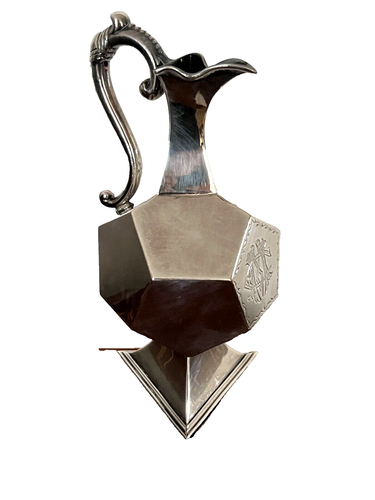 ANTIQUE SHEFFIELD ENGLAND ART DECO CUBISM STYLE SILVER PLATED PITCHER ...