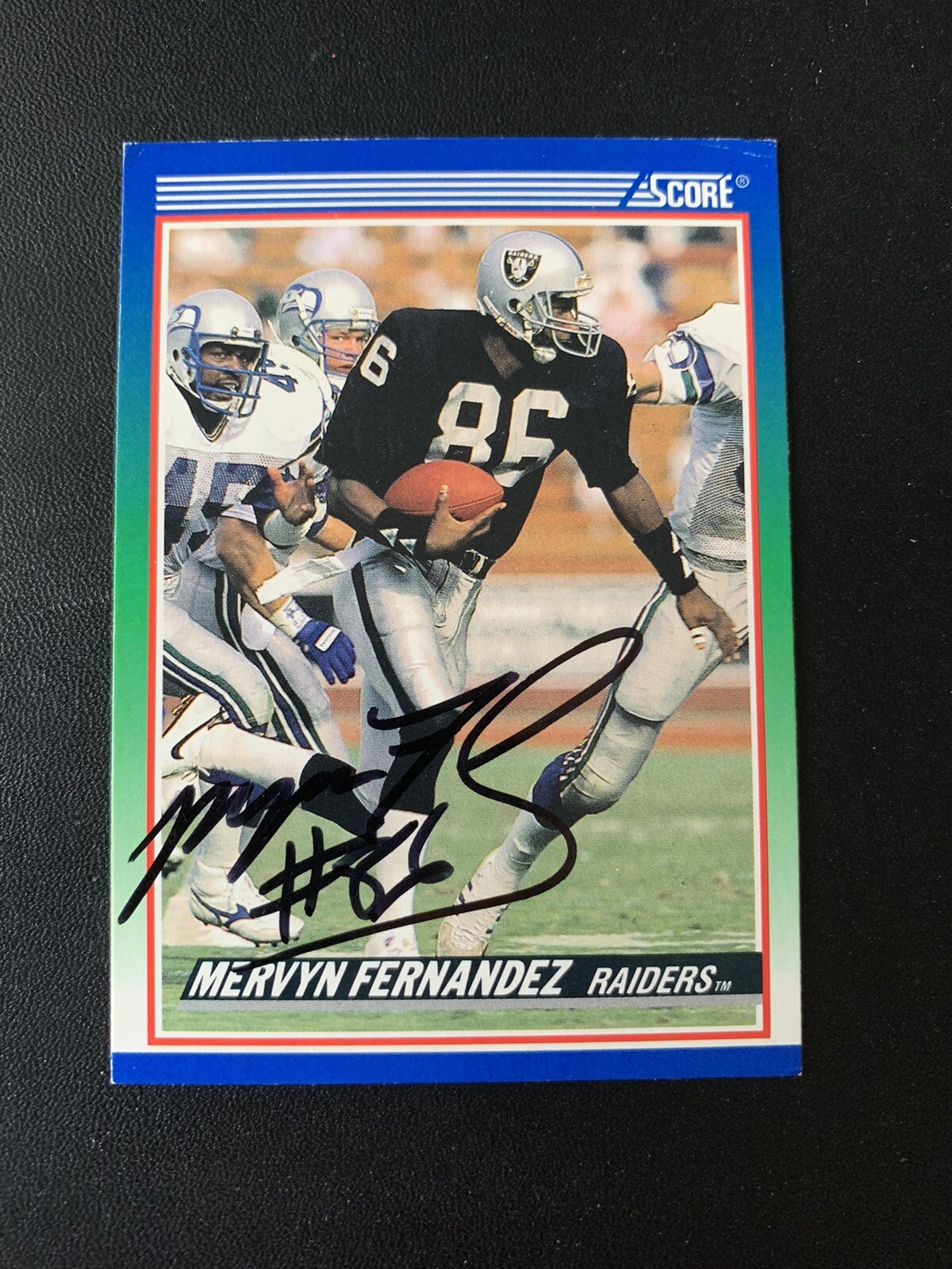 Mervyn Fernandez Signed 1990 Score #430 Card Oakland Raiders Autograph ...