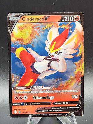Cinderace V 18/72 Ultra Rare Shining Fates Holo Pokemon TCG Card | eBay