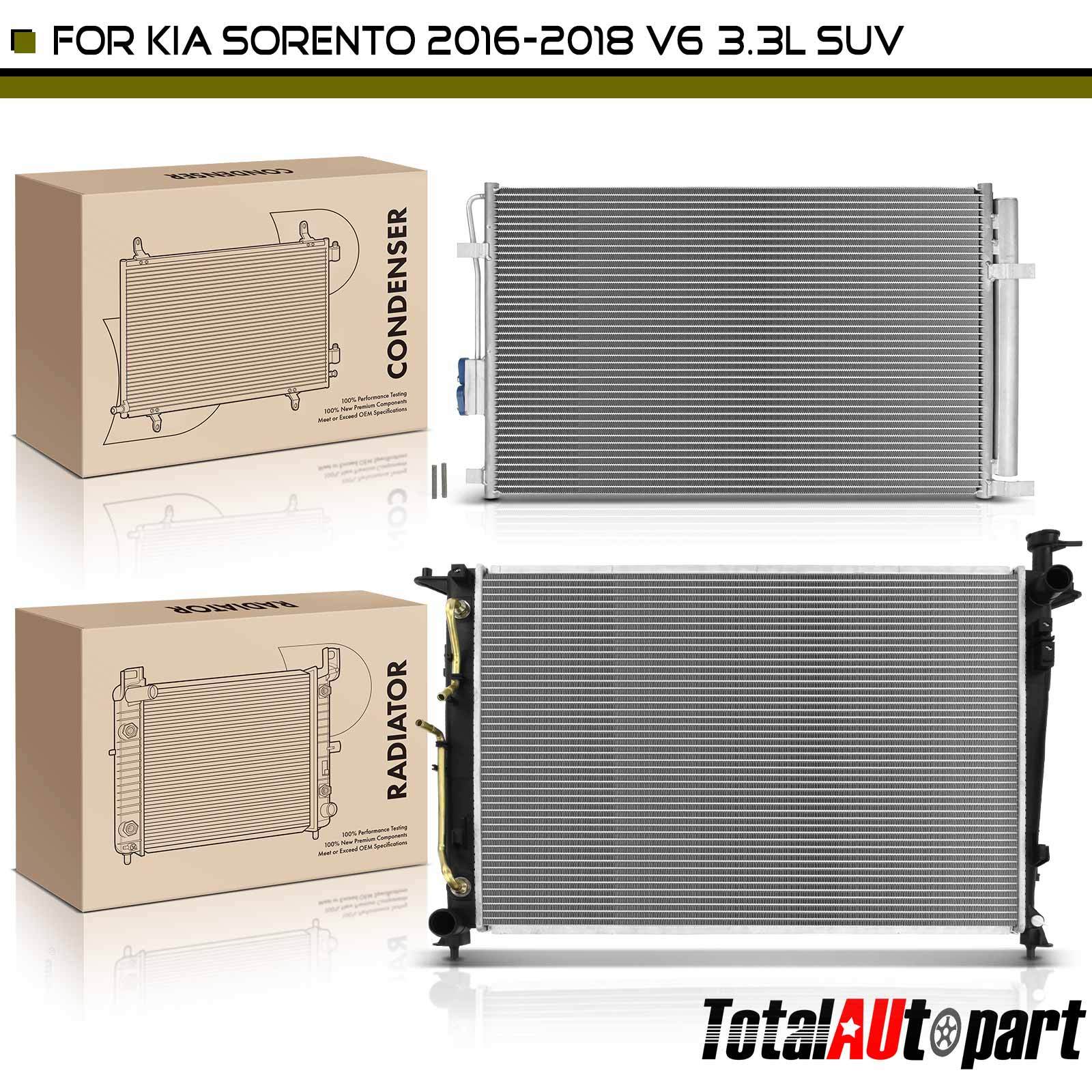 New Radiator & AC Condenser Cooling Kit for Kia Sorento 2016 2017 2018 ...