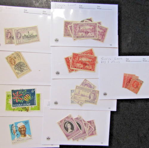Sierra Leone stamps in 102 card new/used lot of 9 cards | eBay