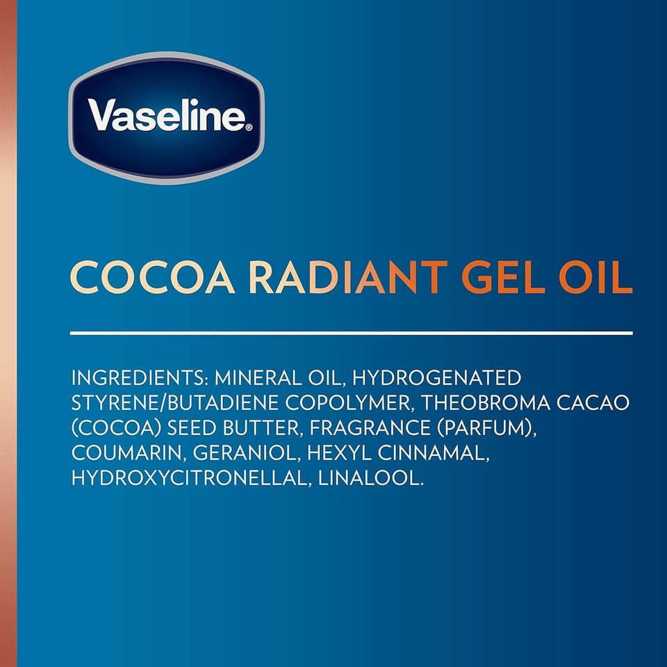 Vaseline Intensive Care Cocoa Radiant for Glowing Skin 3 Ct Body Gel ...