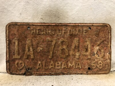Vintage 1968 Alabama License Plate | eBay