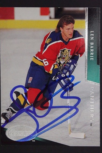 Len Barrie Panthers Autograph 1993 Parkhurst #351 Hockey Signed Card ...
